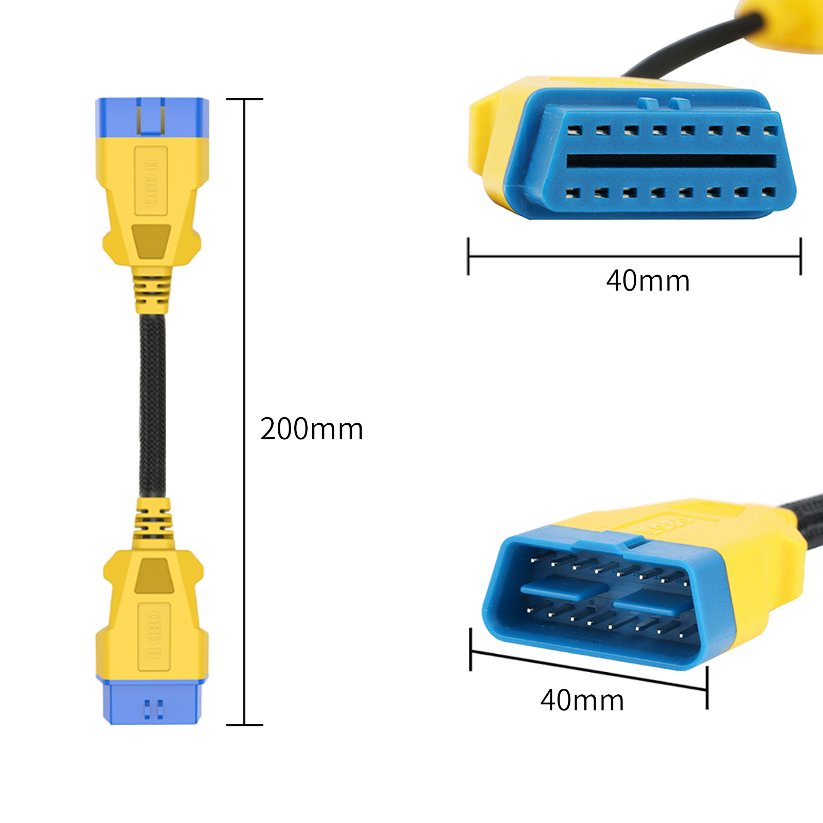 AUTOOL เสริมไนลอน OBD สาย 36 ซม. + 20 ซม. รวมกัน - AUTOOL Official ...
