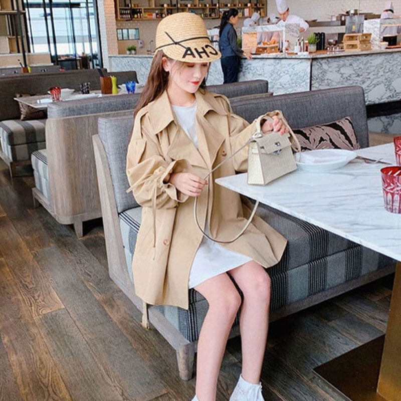 DUOHANZI T Rench Coat สำหรับผู้หญิงบางสีทึบ T Rench Coat หลวม ...