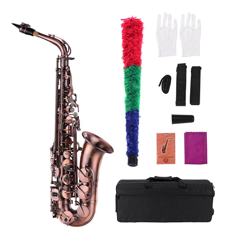 Muslady High Grade Red Bronze Bent Eb Alto Saxophone E-flat Sax Carved ...
