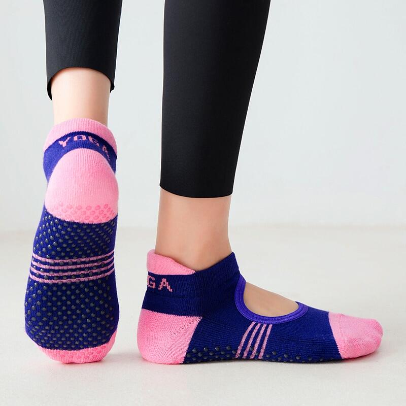 Women Backless Pilates Socks Towel Bottom Breathable Anti Slip Yoga ...