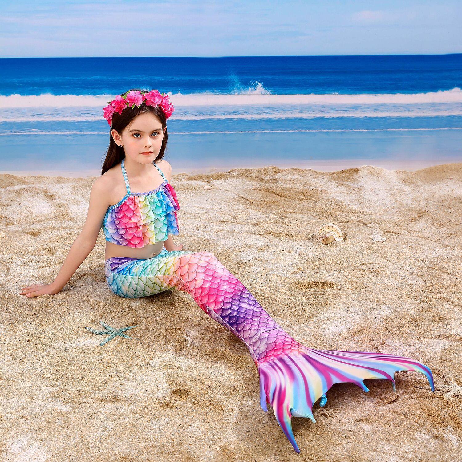 Fancy Mermaid Tails with Monofin Mermaid Costumes Kids with Fins ...