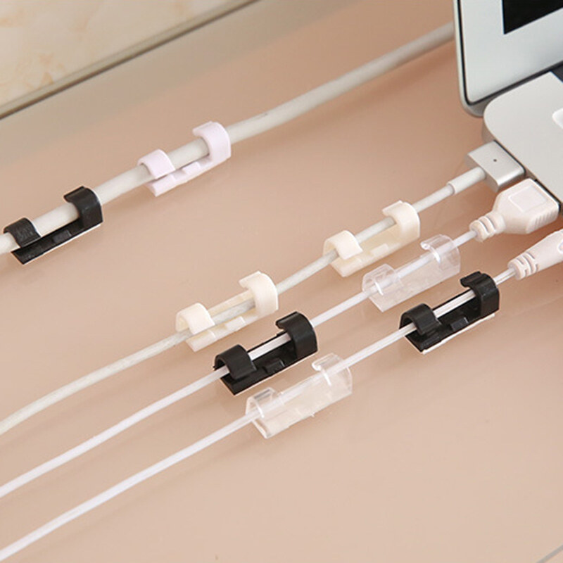 20ชิ้นกาวตนเองสายยึดลวดสายเคเบิลคลิปหนีบตารางผนังเรียบร้อยออแกไนเซอร์ ...