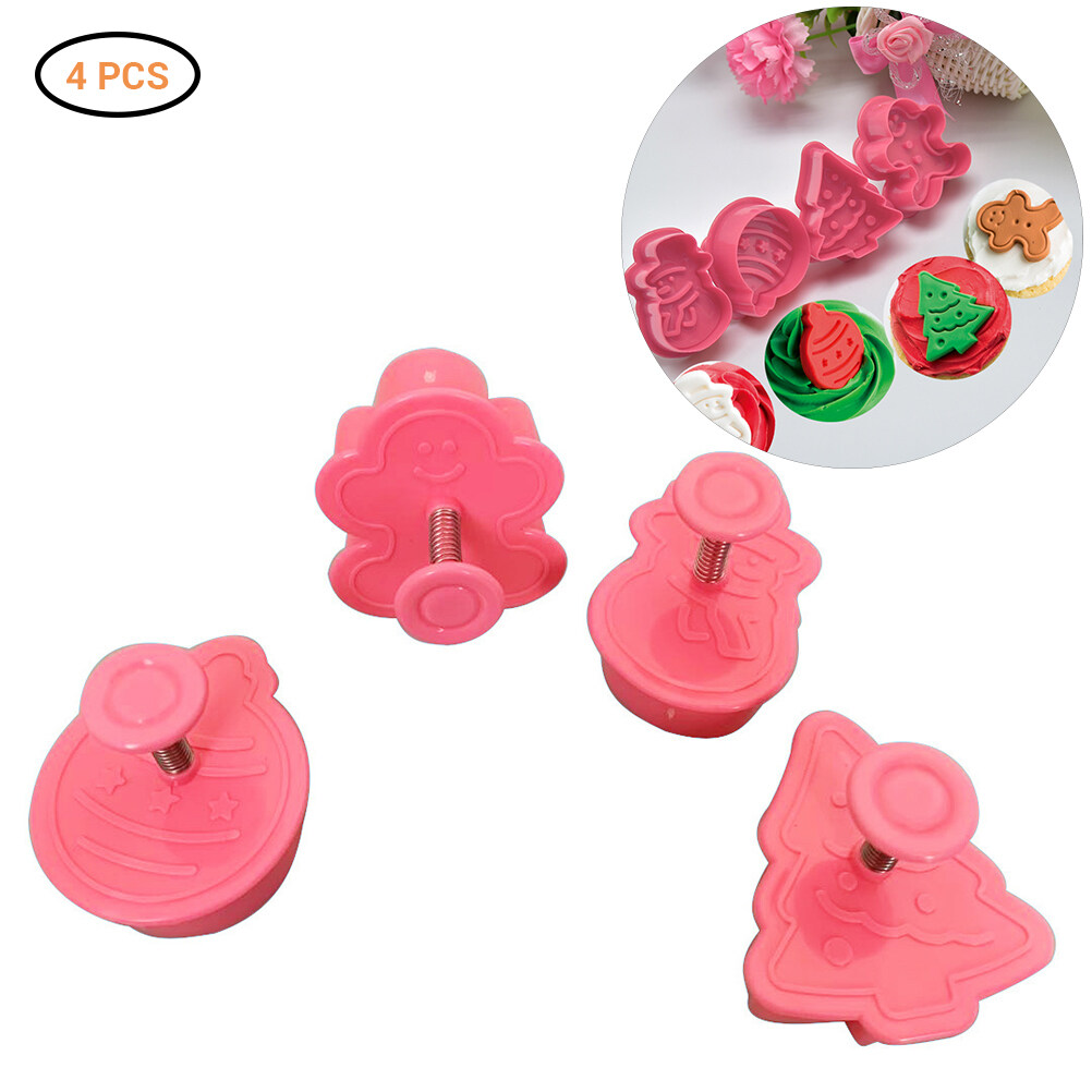 4 Pcs Christmas Cookie Cutters Set Christmas Tree Snowman Gingerbread ...
