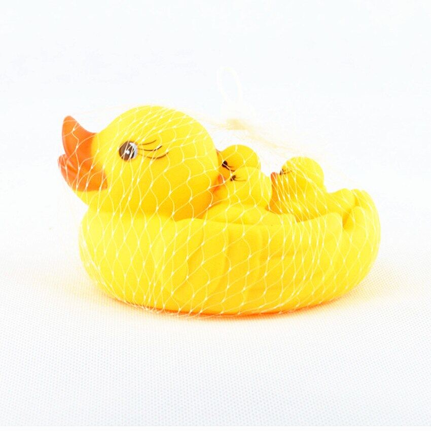 4PCS Yellow Rubber Duck Water Floating Children Water Toys Squeeze ...