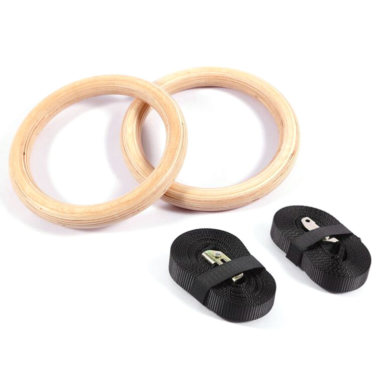 New Wooden 28Mm Exercise Fitness Gymnastic Rings Gym Exercise Crossfit ...