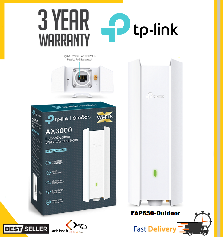 TP-Link Omada EAP650 Outdoor AX3000 Indoor Outdoor WiFi 6 Access Point ...