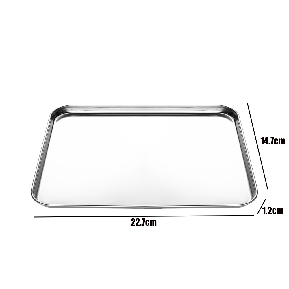 Stainless Steel Rectangular Coffee Shop Pallet Storage Disk Snack Cake ...