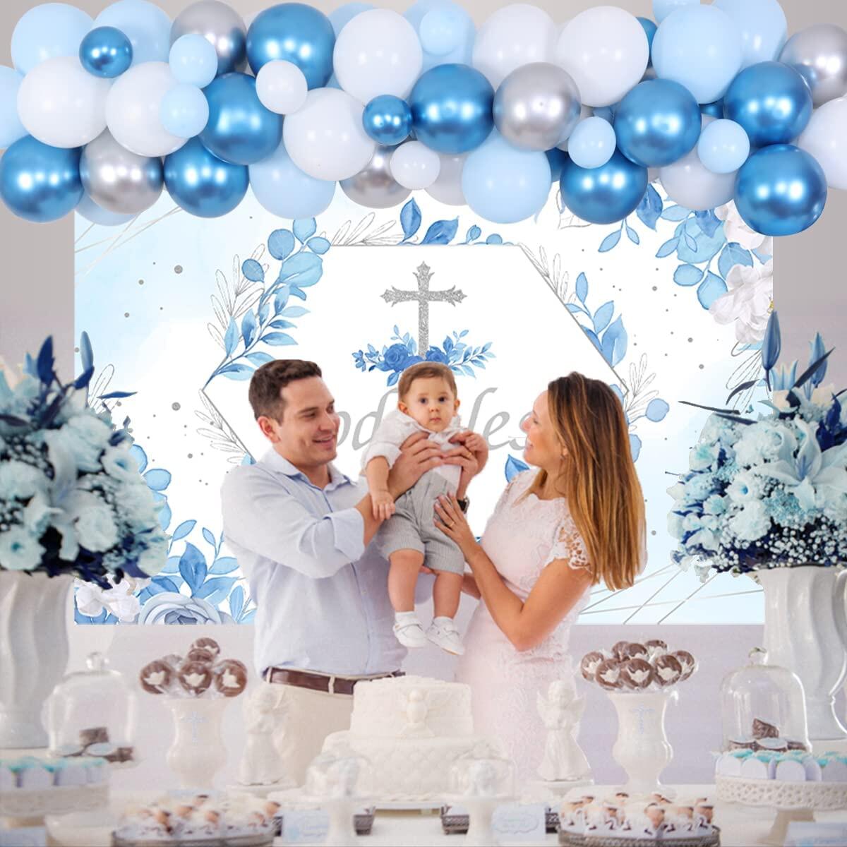 FANGLELAND Baptism Party Decorations for Boys, God Bless Party ...