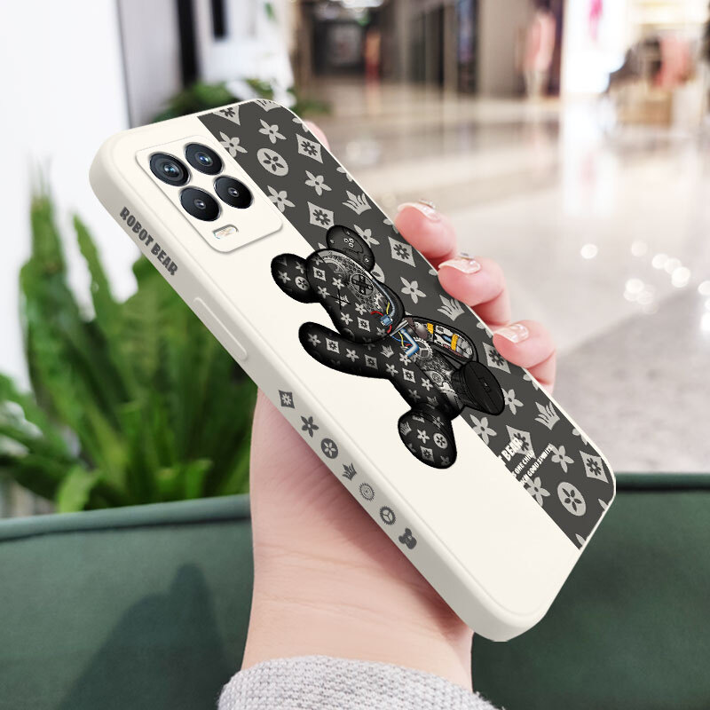 เคสหมีหล่อ OPPO A96 A95 A76 A57 A55 A36 A16 A16K รู้สึกสบาย ความคิด ...