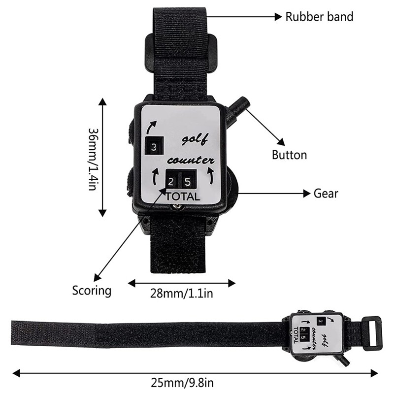 3 Pcs Golf Score Counter, Mini Golf Stroke Counter Watch with One Touch ...