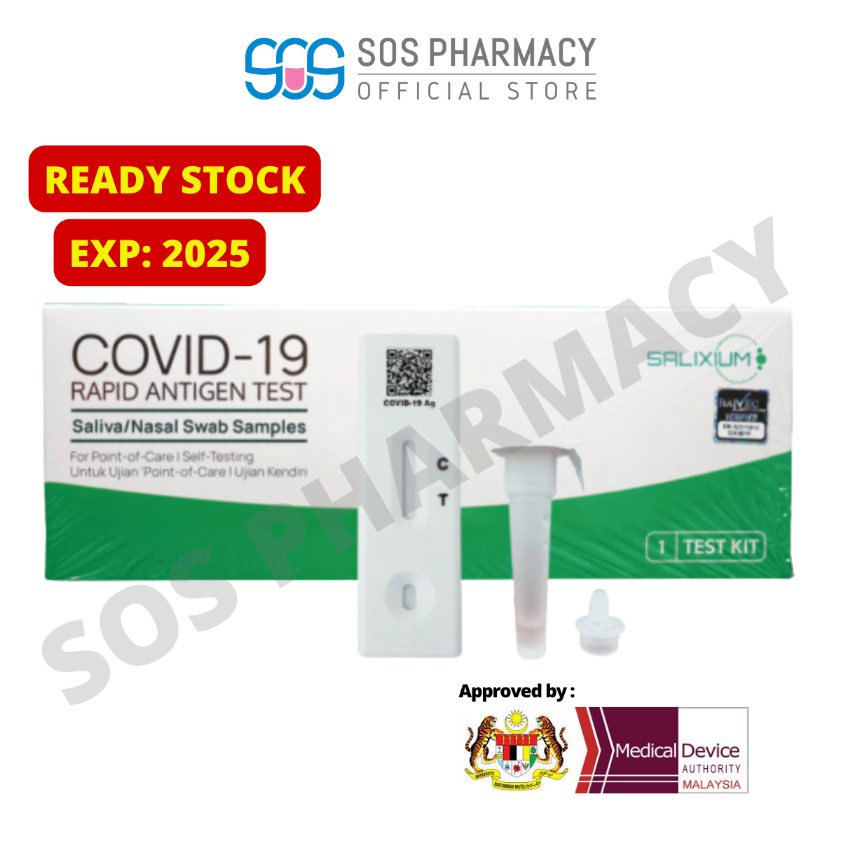 SALIXIUM Saliva + Nasal Swab Rapid Covid 19 Antigen Self Test Kit 1'S ...