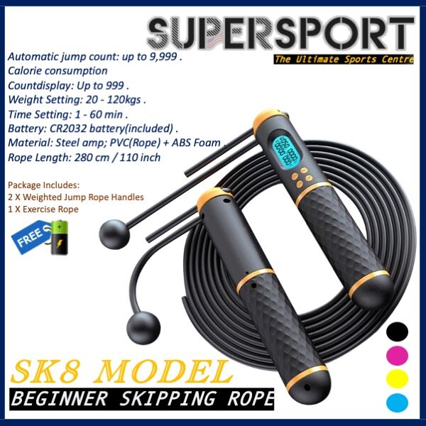 SUPERSPORT Smart Counting Jump Rope Calorie Counter Fitness Training ...