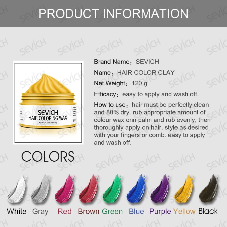 SEVICH 10 Colors Temporary Hair Color Dye Wax 120g Men Women Hair ...