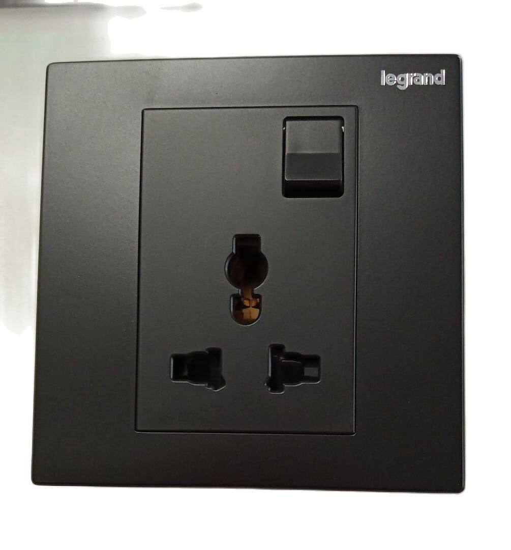 Legrand Galion 13A Multistandard Switch Socket WHITE /Matt Black C ...