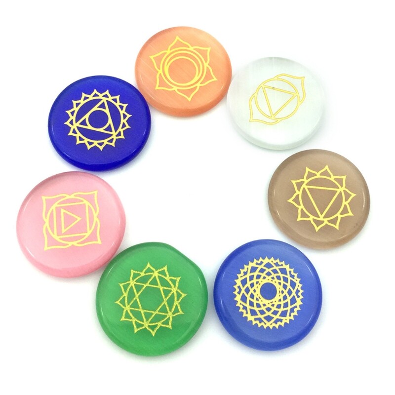โอปอล7 Chakra รักษาพลังงานหินขนาดเล็กชุดเครื่องประดับ Tumbled ขัด ...