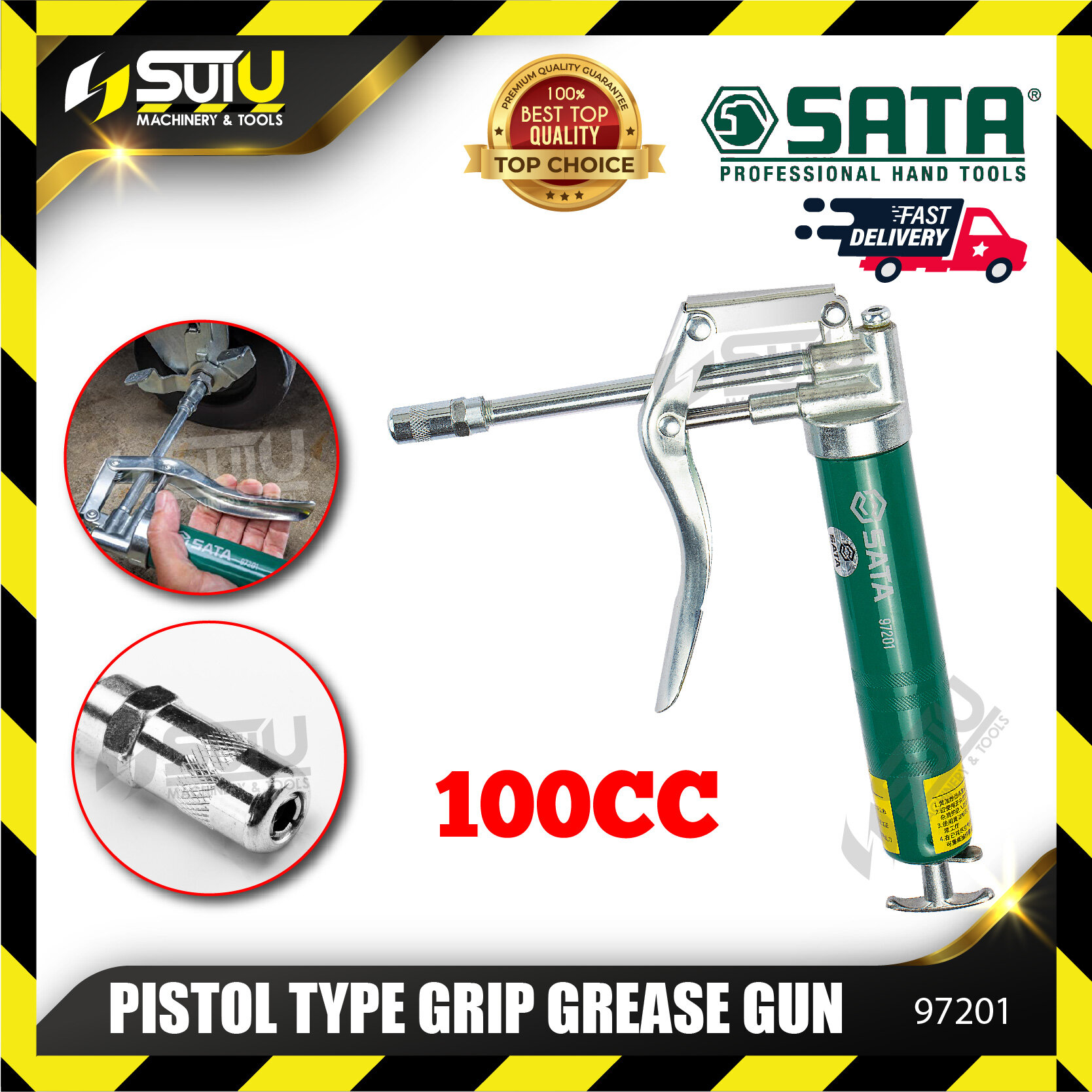 SATA 97201 Hand-Operated Pistol Type Grip Grease Gun 100cc | Lazada