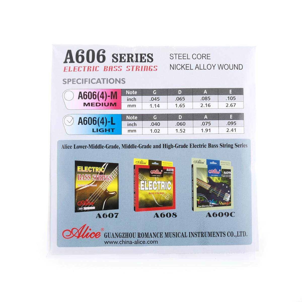 Alice 4-String Nickel Alloy Wound Electric Bass Strings Set - Musiclily ...