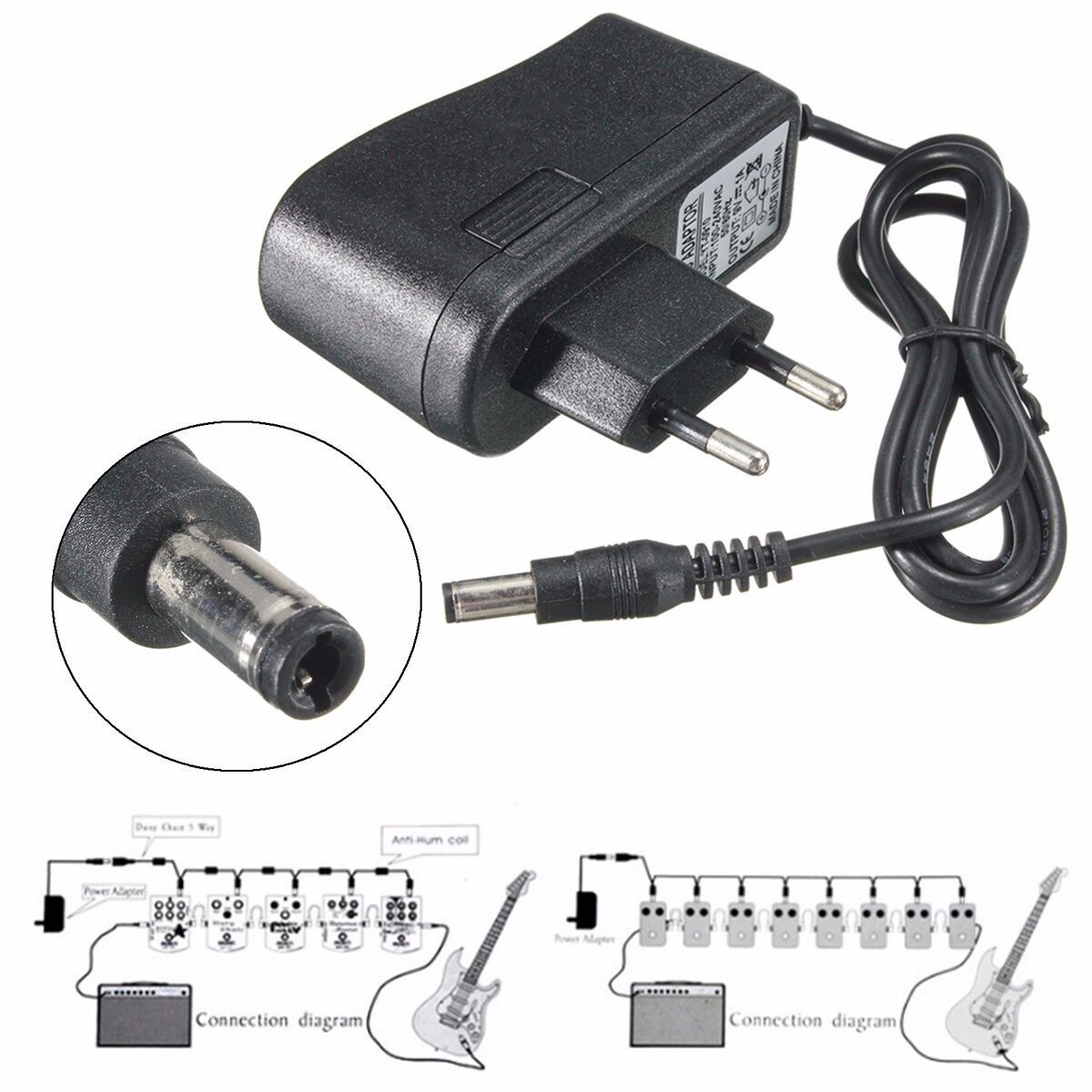 9V 500mA Guitar Effects Pedal Power Supply Charger Adapter for ...