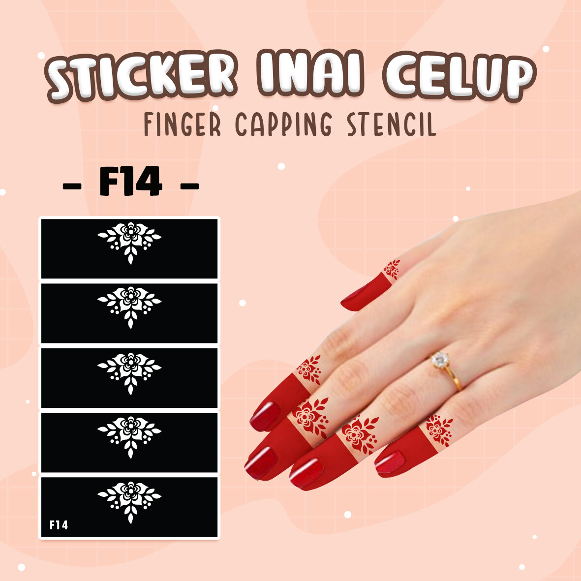 STICKER INAI CELUP MURAH / STICKER HENNA FINGER / STICKER INAI JARI ...