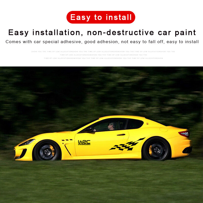 2Pcs Car modified waistline garland full car stickers body stickers WRC ...