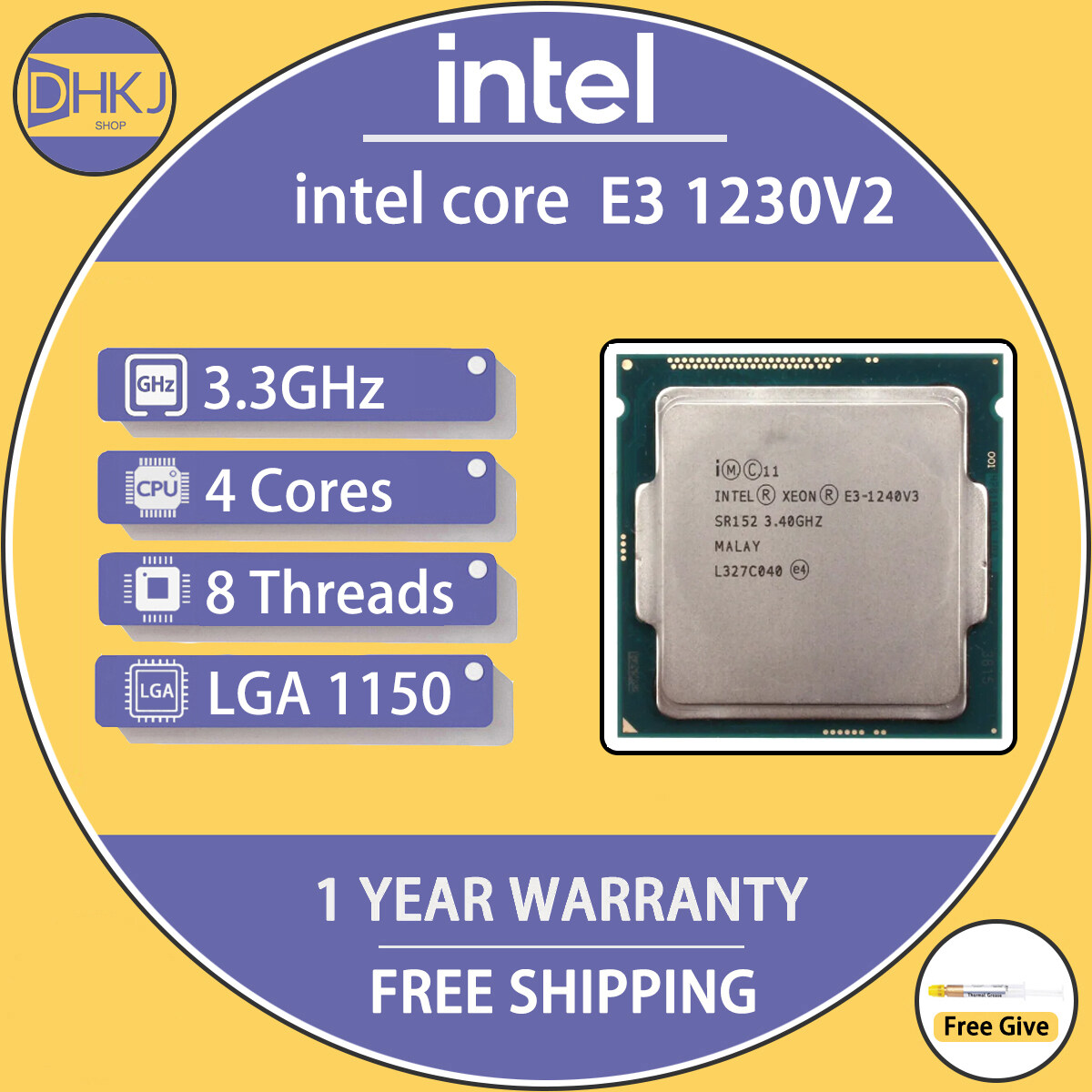 Used Intel Xeon E3 1220 E3 1220V2 E3 1230V2 E3 1220V3 E3 1230V3 E3 ...