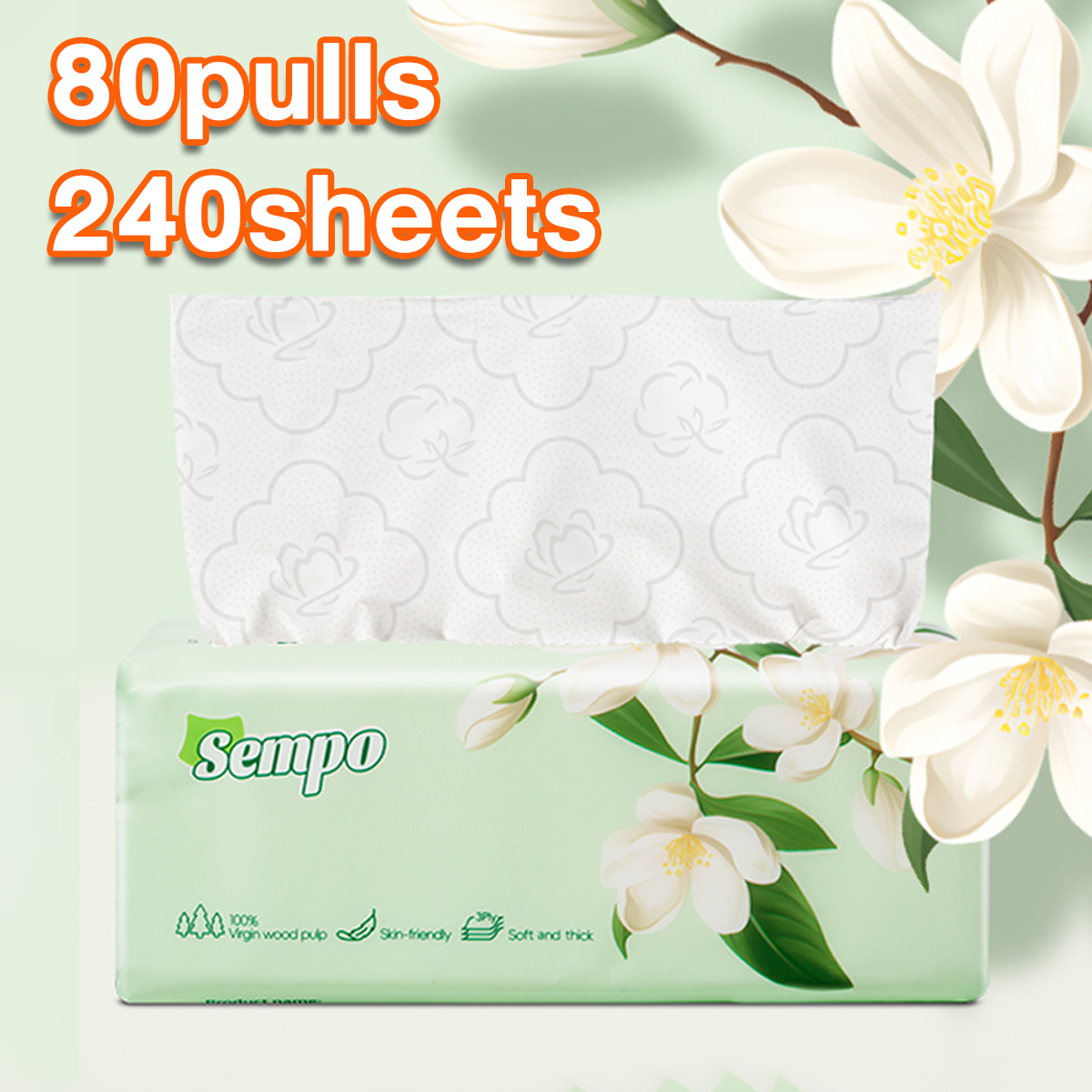 Sempo【240sheets】facial tissue kitchen wipe tissue 100% virgin wood pulp ...