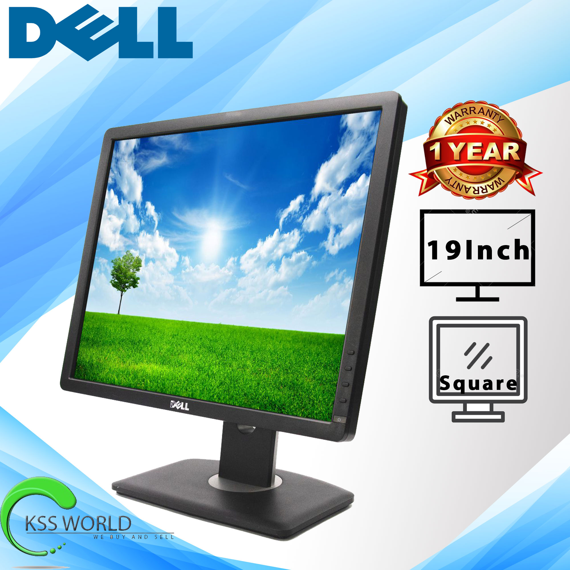Dell screen 1440 x 900 Resolution 19" Square LCD Flat Panel Computer ...