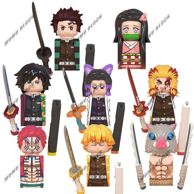 8Pcs/Set Demon Slayer Japanese Anime Uzui Tengen Shinazugawa Genya ...