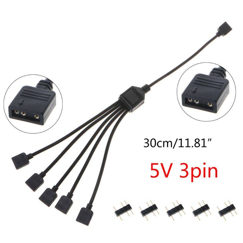 5V 3Pin Interface Transfer Extension Cable RGB Splitter for A-SUS MSI ...