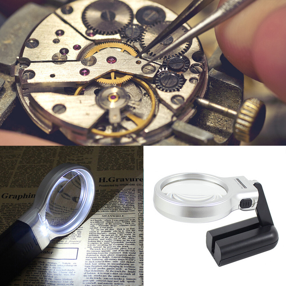3X Folding Lamp Loupe Magnifier Reading Handheld Magnifying Glass LED ...