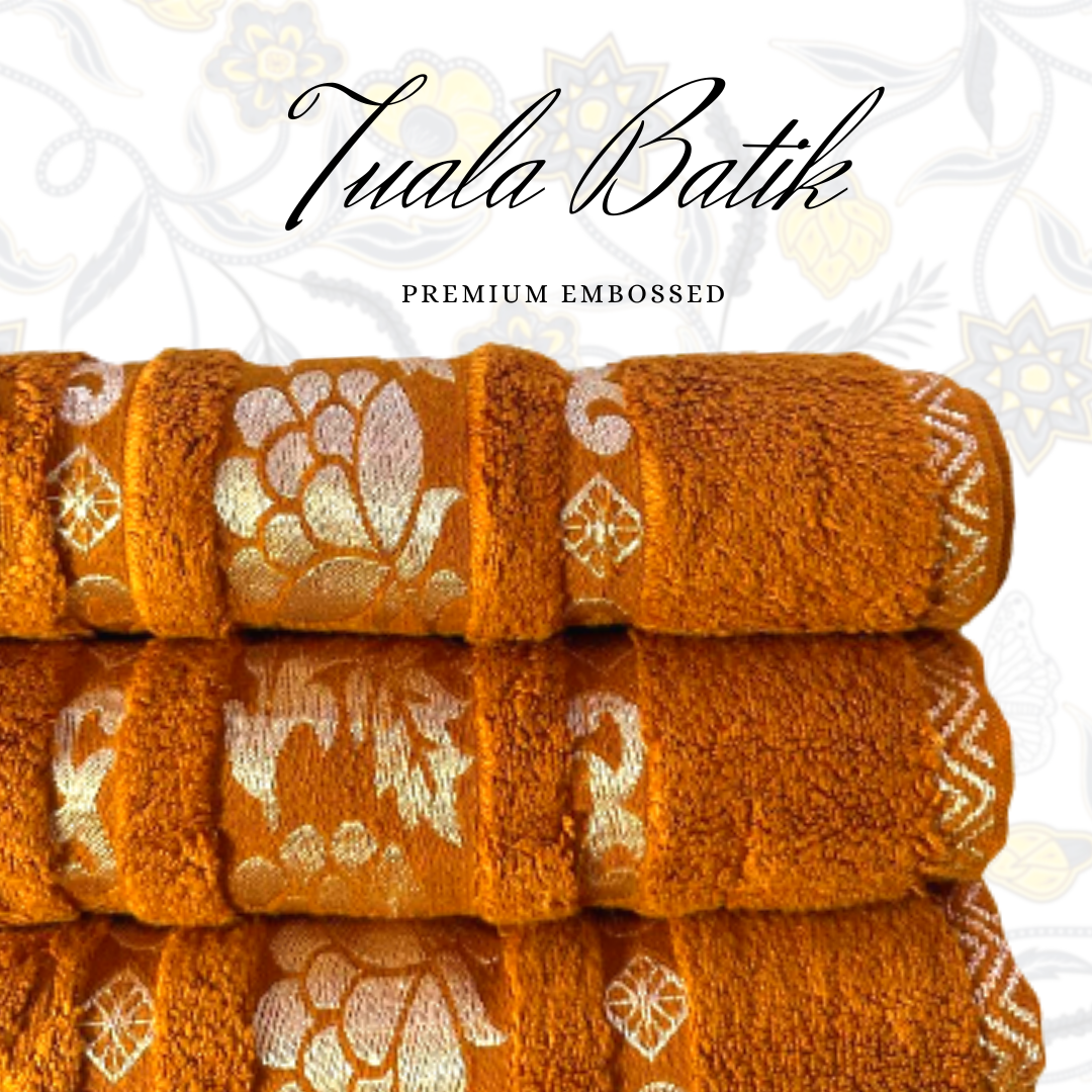 TOWEL BATIK EMBOSSED EXCLUSIVE PREMIUM TUALA COTTON DESIGN 100% COTTON ...