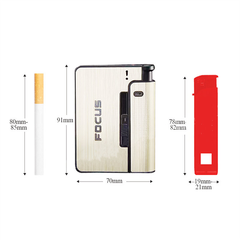 Focus Portable Travel Cigarett Case Men's Automatic Cigarete Box 10 ...