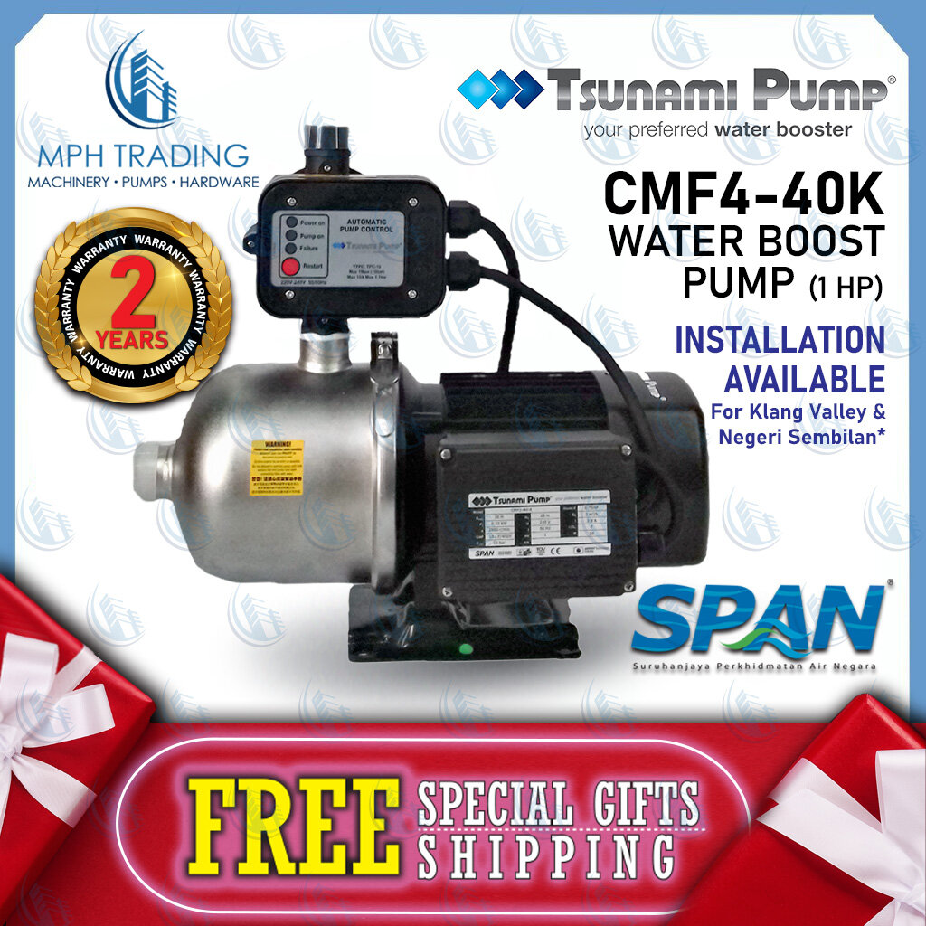 Tsunami Water Pump Automatic Tsunami CMH4-40K CMF4-40K (Stainless Steel ...
