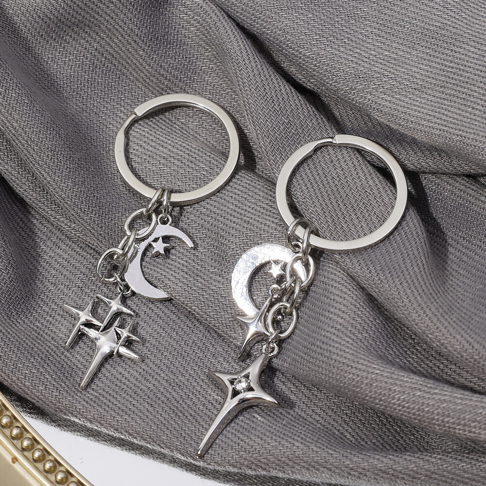 ILOVEDIY Y2k Key Chain Star Moon Metal Key Ring Bag Metal Decorative ...