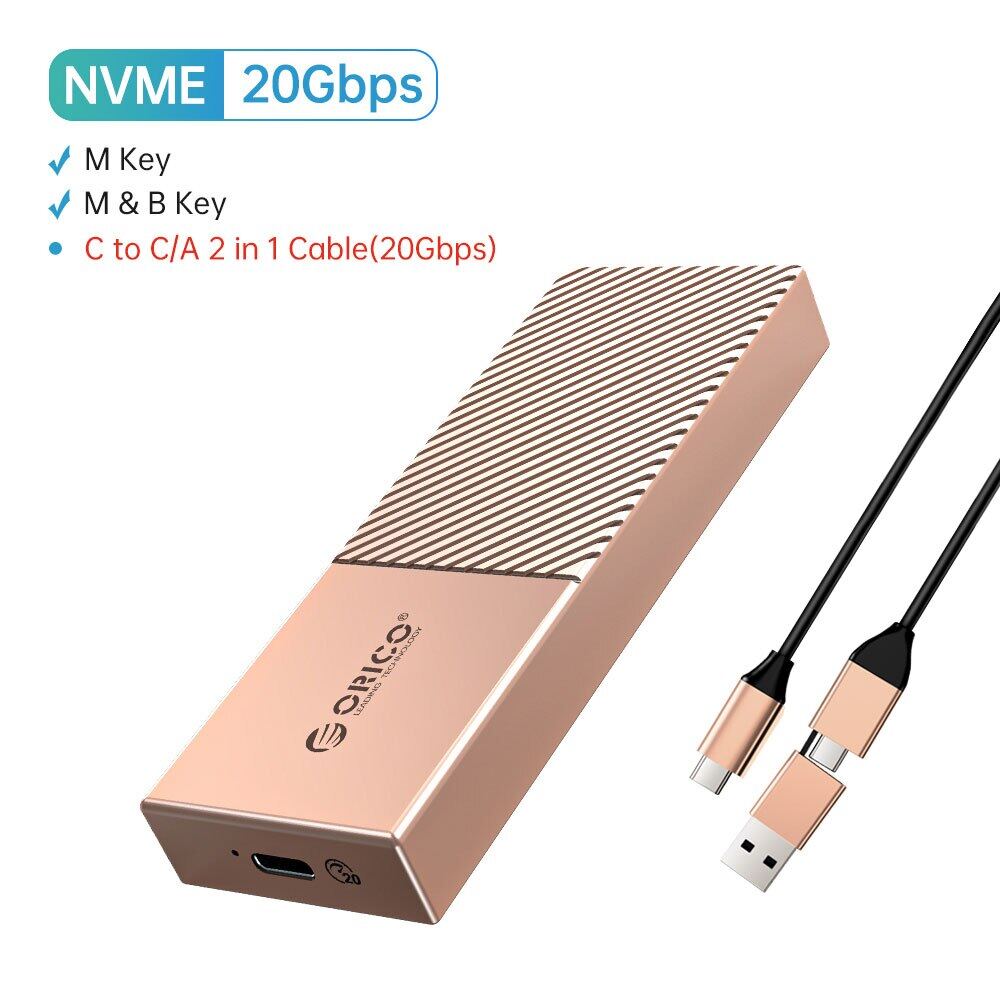 ORICO 20Gbps M2 NVME SSD Trường Hợp Tất Cả Các Nhôm M.2 NVMe SSD Bao Vây USB3.2 GEN2 X2 Type-C ...