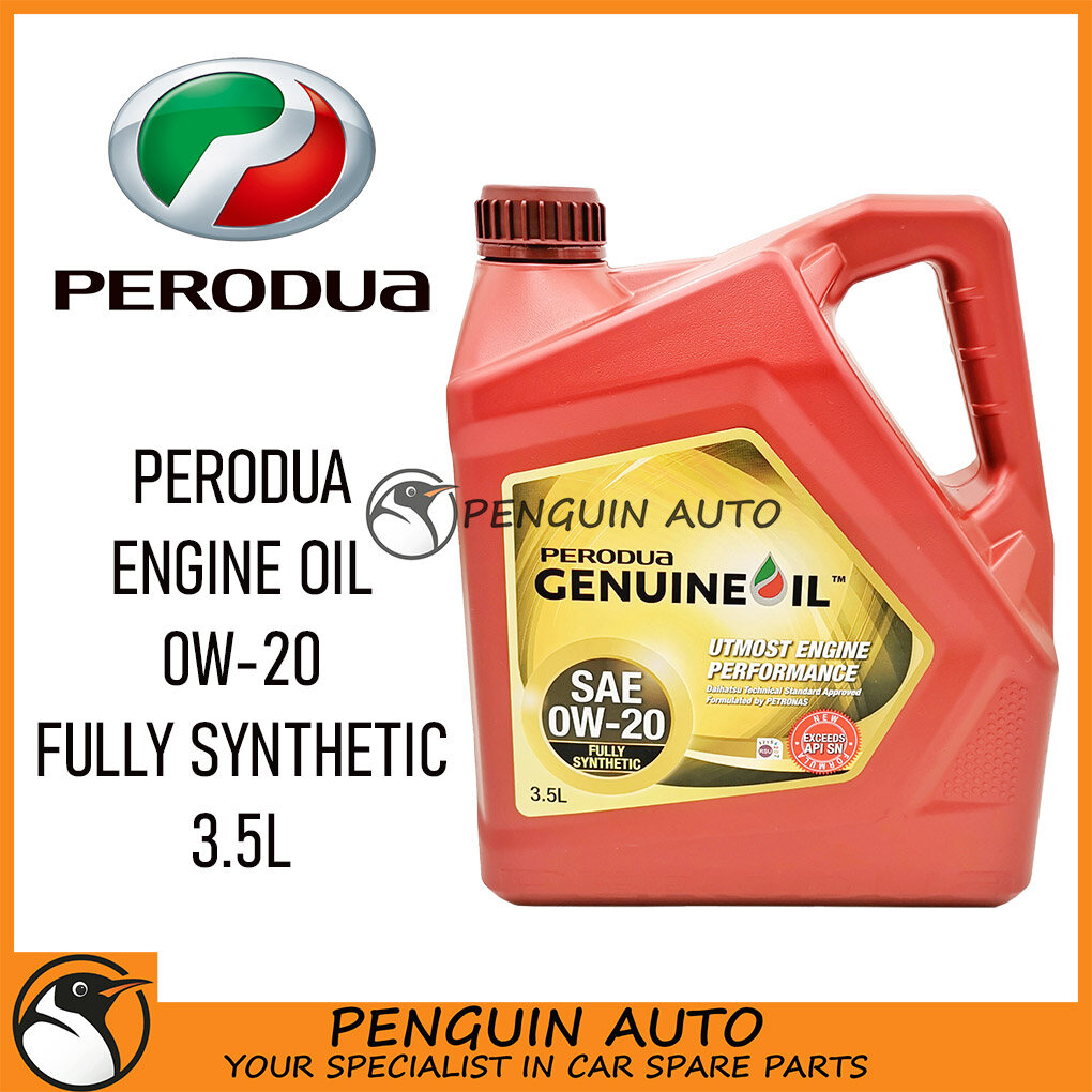 100% ORIGINAL PERODUA ENGINE OIL FULLY SYNTHETIC 0W-20 3.5 LITRE | Lazada