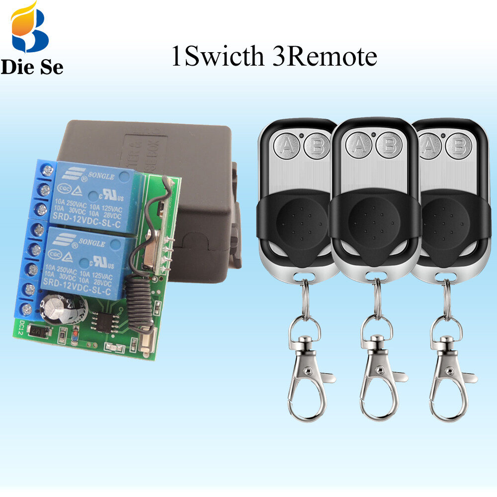 Diese DC 12V 2Ch 10A RF 433MHz Wireless Switch Receiver Relay dry ...