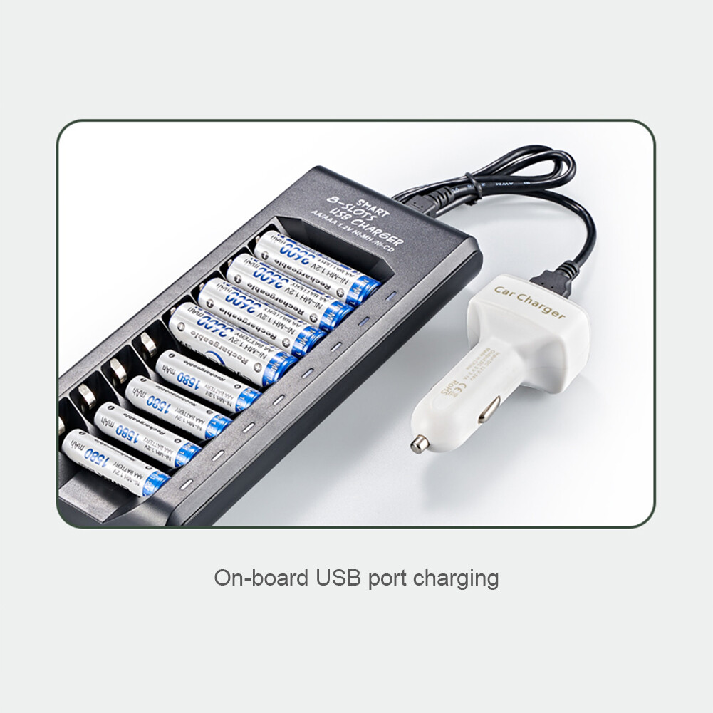 FG Smart 8-Slot USB Charger 1.2V NiMH Rechargeable Battery Aa/aaa ...