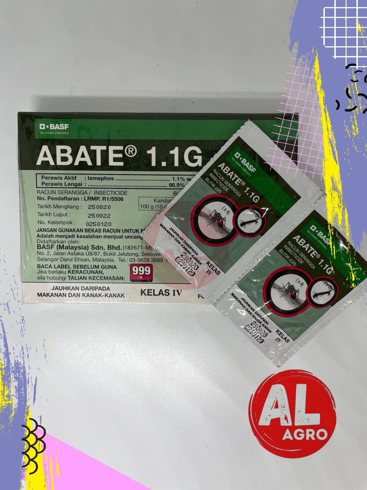 10x10gm BASF Abate 1.1G Aedes Mosquito Larvae Killer Ubat Jejentik ...