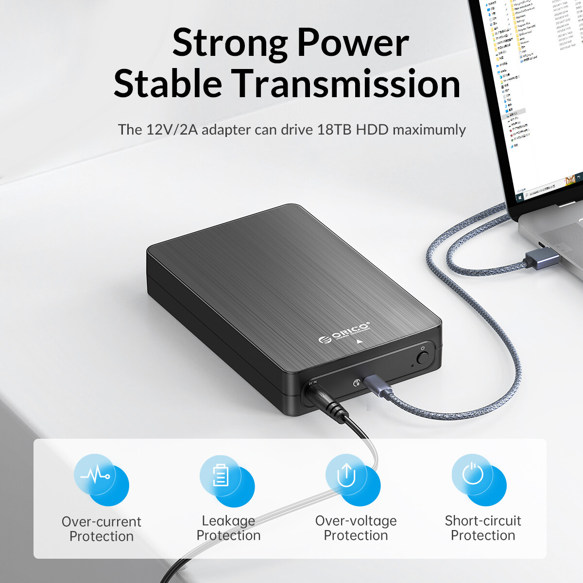 3.5 HDD Case ORICO SATA To USB C 6Gbps ฮาร์ดไดรฟ์ภายนอกสำหรับ3.5นิ้ว ...