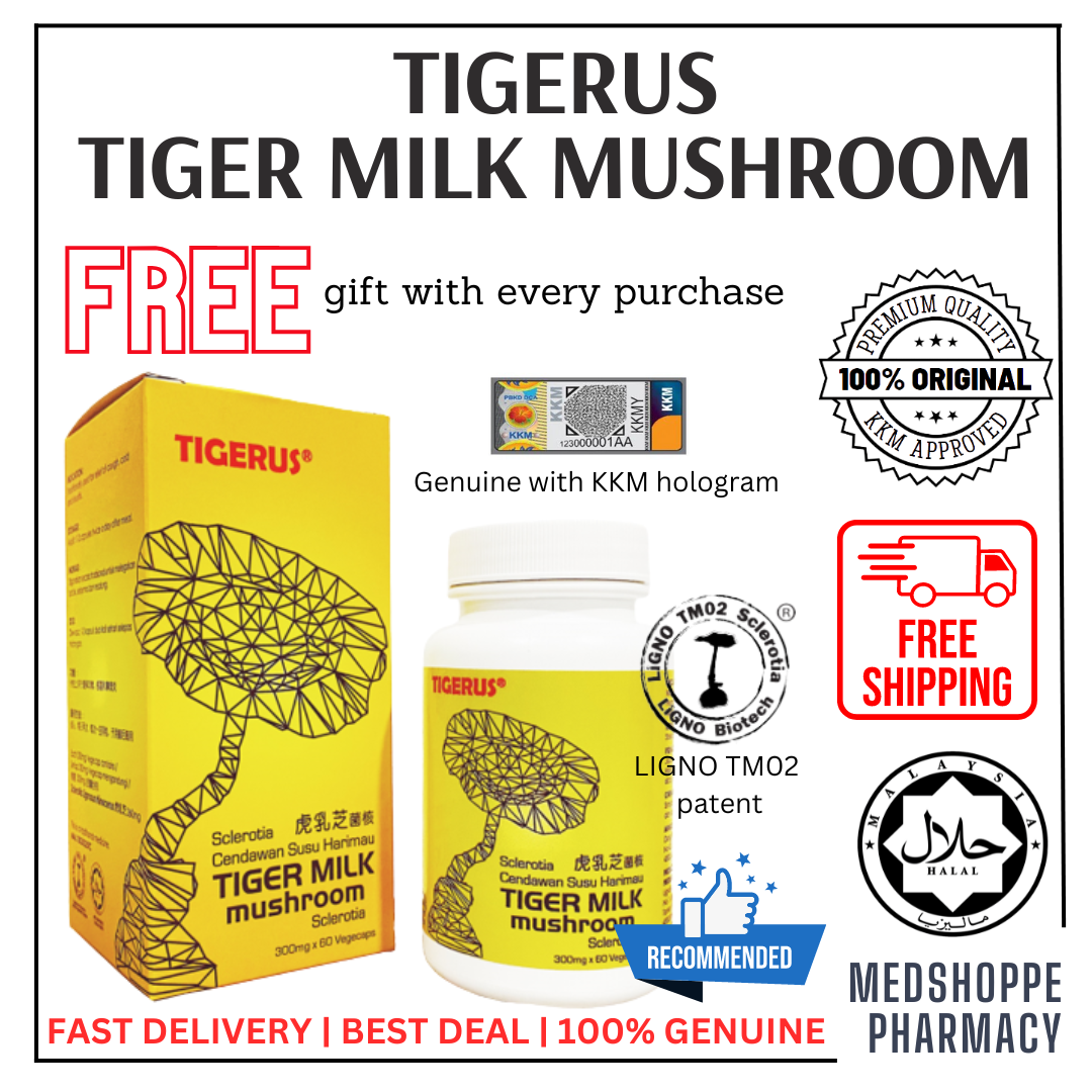 TIGERUS Tiger Milk Mushroom 虎乳芝 300mg x 60 Vegecaps | Lazada