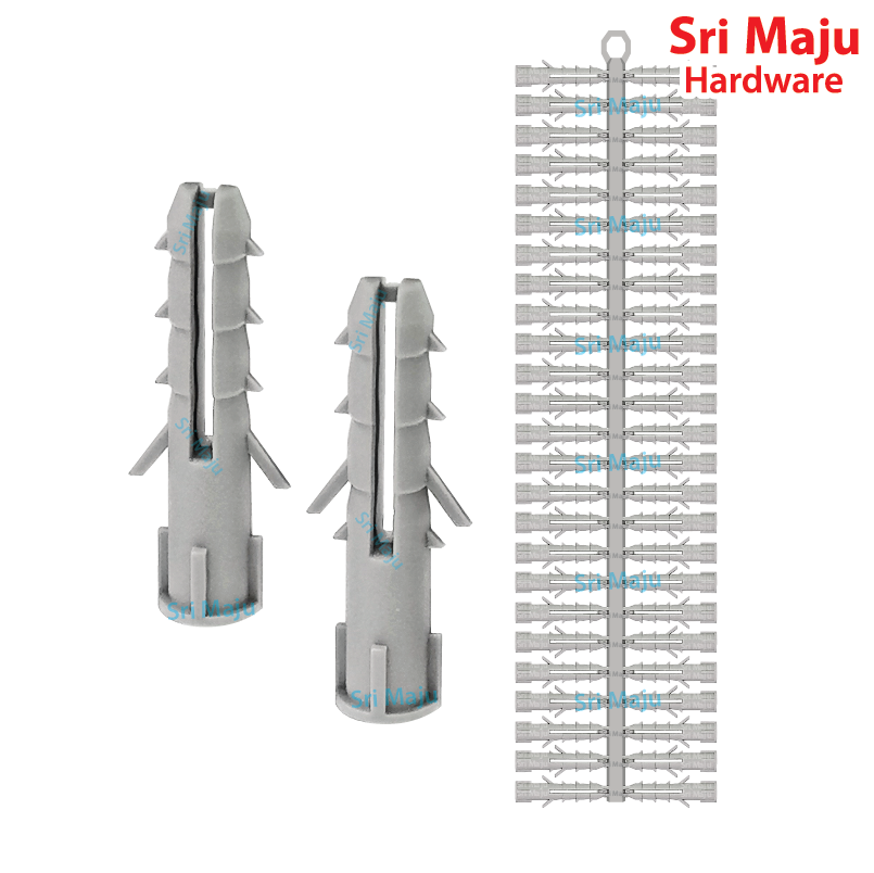 MAJU M6 (50’s) Plastic Wall Plug Anchor Expansion Bolt Pipe Column ...