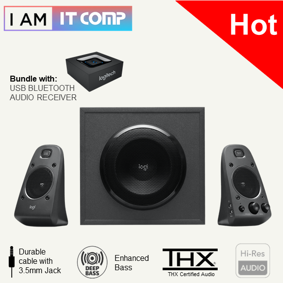 Logitech Z625 Speaker System With Subwoofer and Optical Input and Logitech Bluetooth Audio ...