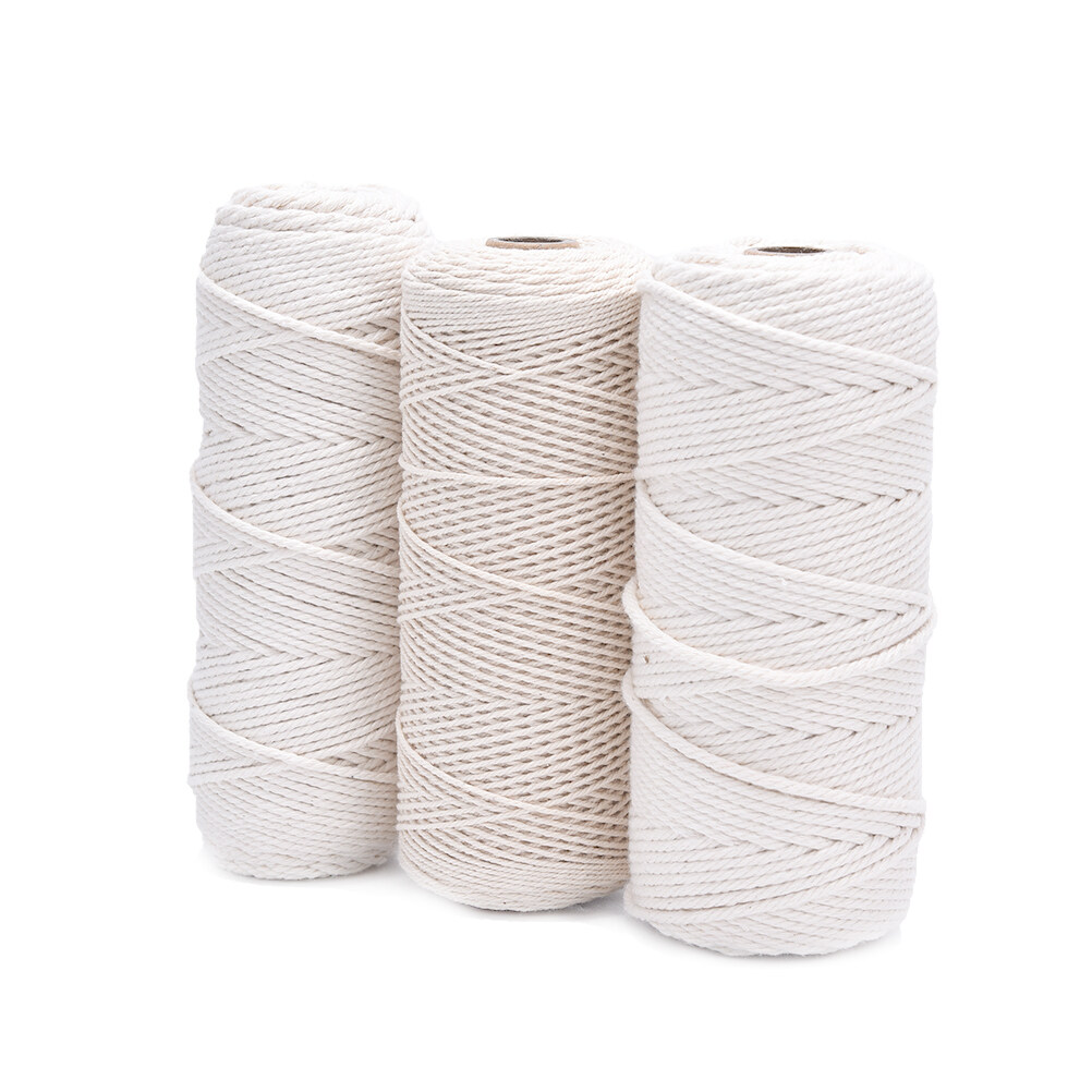 PINGZ 1/2/3/4/5/6mm Cotton Twisted Cord Rope Craft Macrame Artisan ...