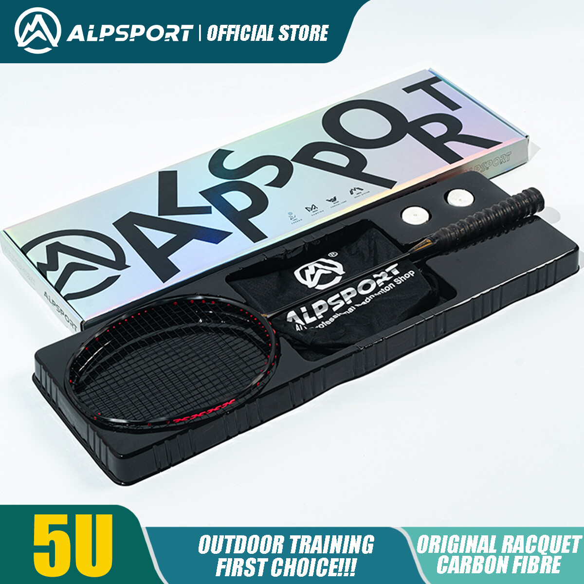 Carbon Fiber Badminton Racket ALPSPORT V5 Scale Snake Badminton Racket ...