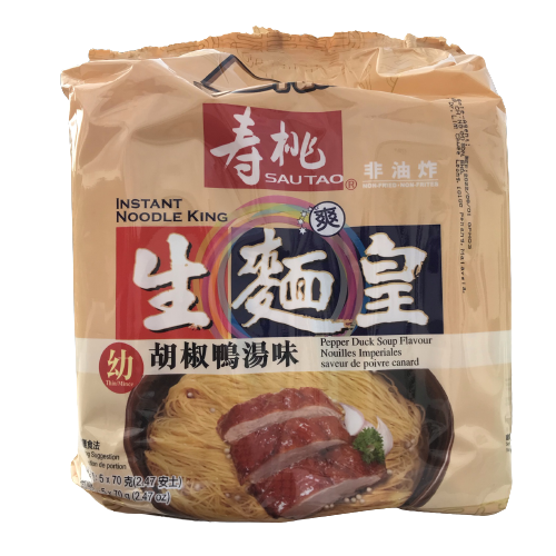 SAU TAO Instant Noodle King (5 Packet) 寿桃牌生麵皇 [Wantan / Pepper Duck ...