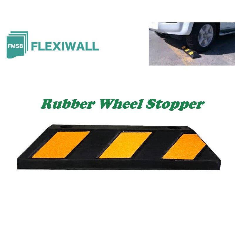 FLEXIWALL - Rubber Wheel Stopper c/w Reflective Glass Bead Sticker | Lazada