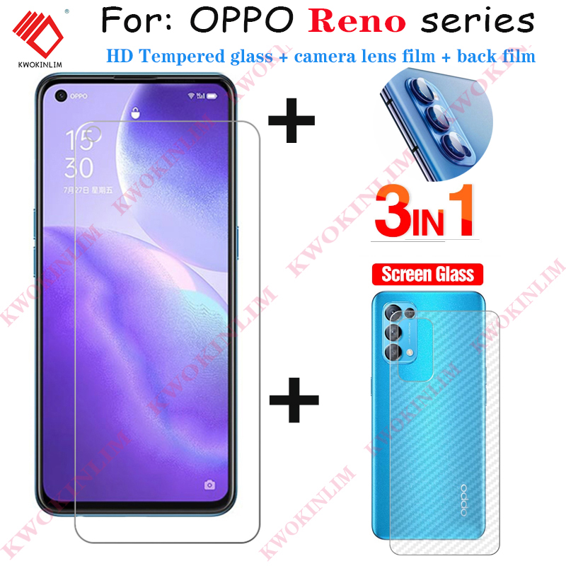 (3 in 1)For OPPO Reno 6Z 6 5 4 5g Tempered Glass OPPO Reno 5 Screen ...