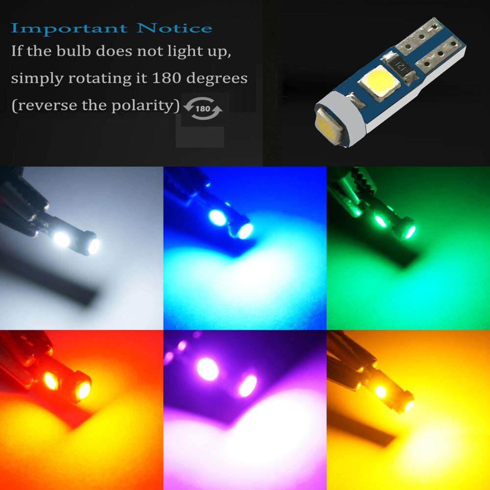 10pcs 12V canbus T5 58 74 286 W1.2W Super Bright 3030 LED 3SMD wedge LED Light Car Dashboard ...