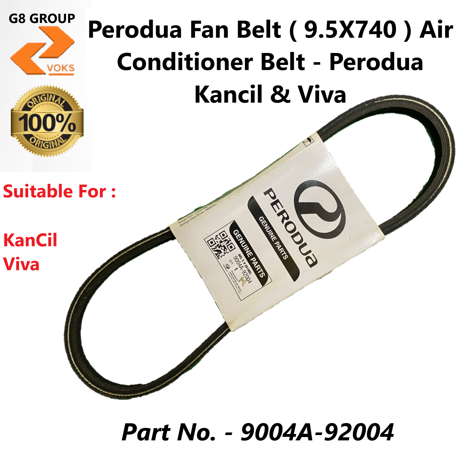 Perodua Fan Belt ( 9.5 X 740 ) Air Conditioner Belt - Perodua Kancil ...